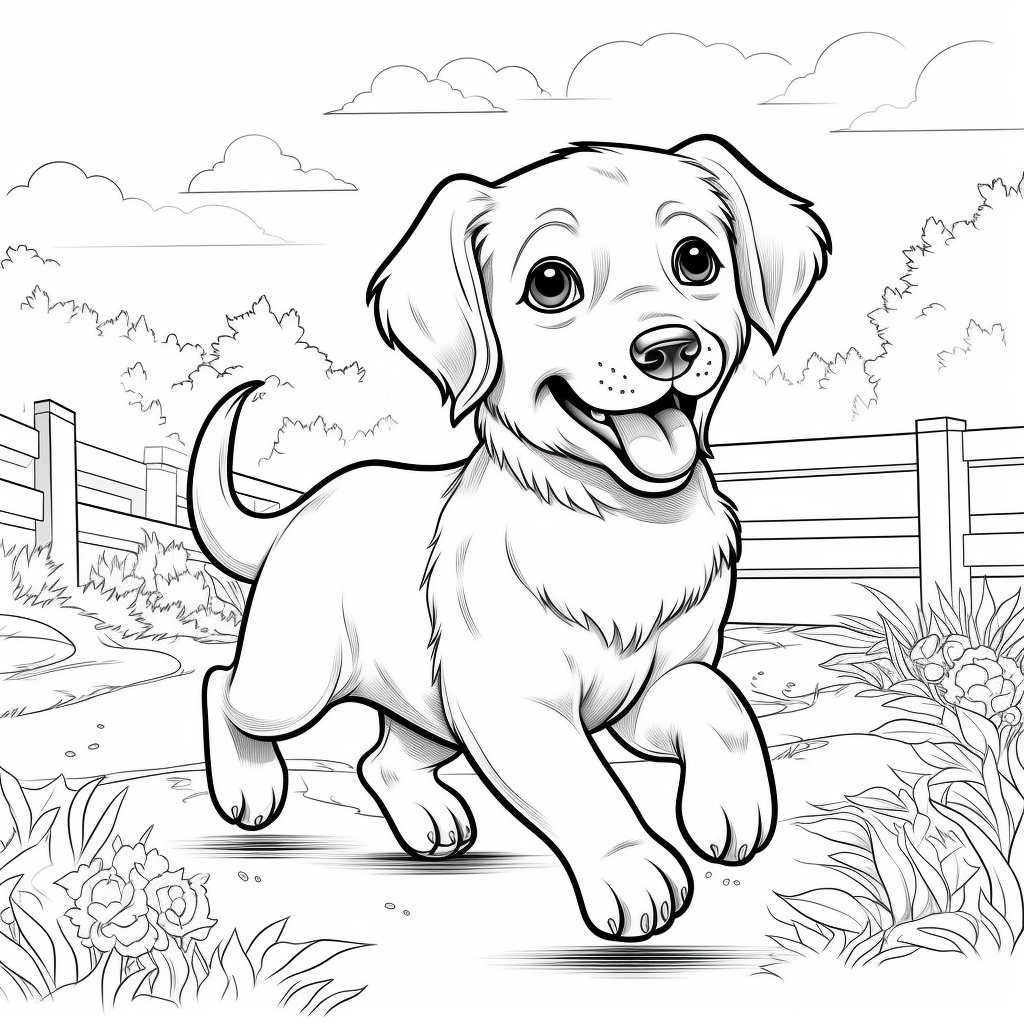 Coloring Book Dogs, Digital A4 for Children, Coloring for Kids, Dogs ...