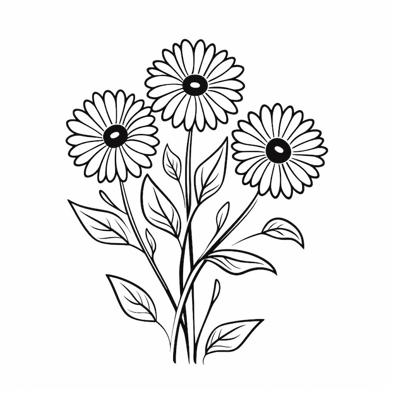 Coloring Book, Coloring for Kids, Child, Flowers, Cute and Simple for ...