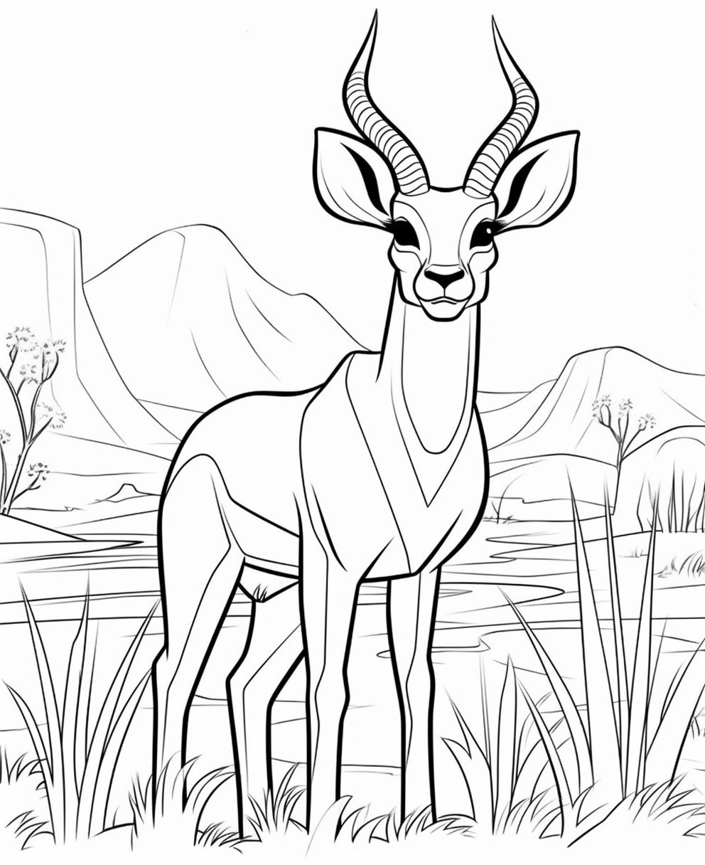 Libro para colorear A4 PDF, para niños, animales de la sabana, colorear ...
