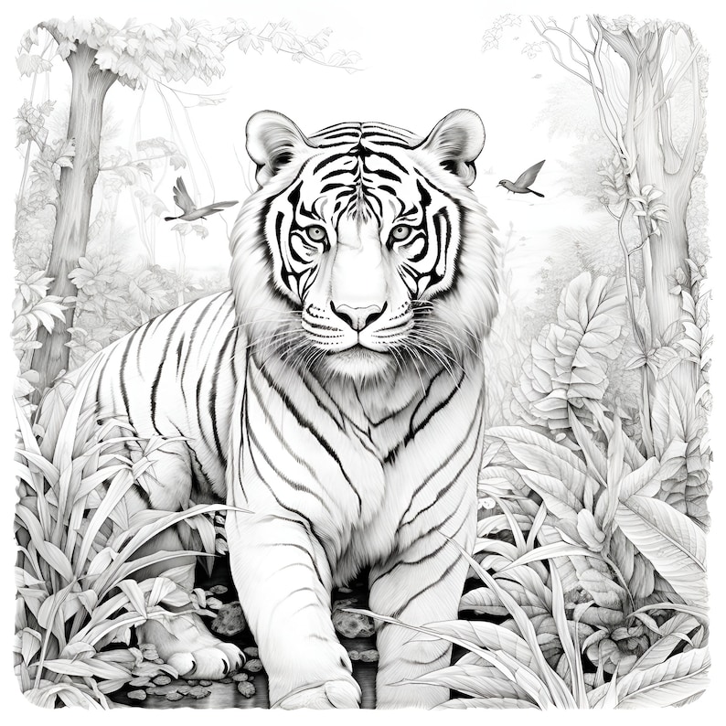 Coloring Book to Print, Big Cats, Lion, Tiger, Panther, Hyper Realistic ...