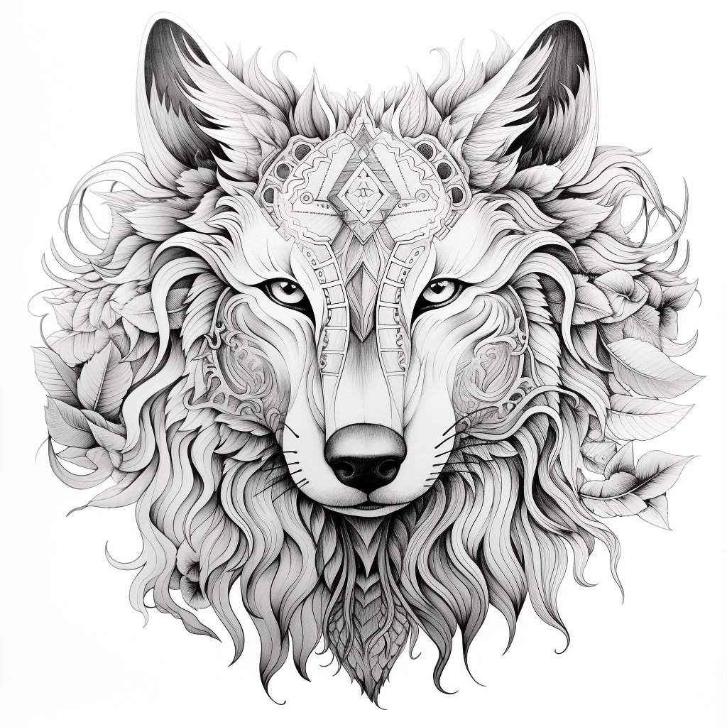 Coloring for Adults, Mandala, Art Therapy, Wolf, Animals, Coloring ...