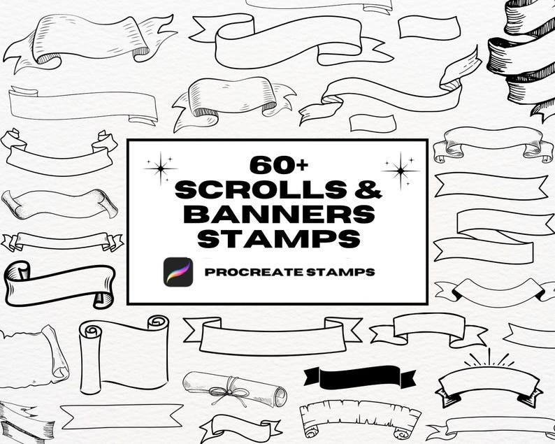 Procreate Tattoo Stamps , Scrolls & Banners for Traditional Tattoo ...