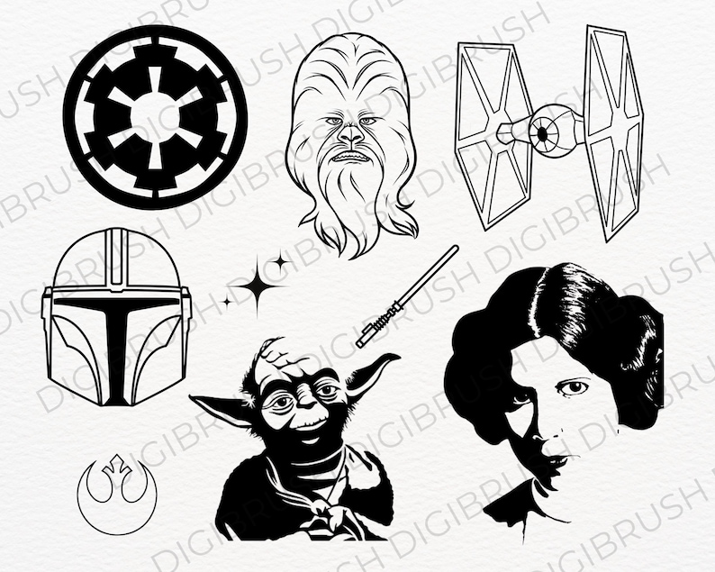 Star Wars Tattoo Procreate Brushes: Iconic Stamps (x30) - Etsy