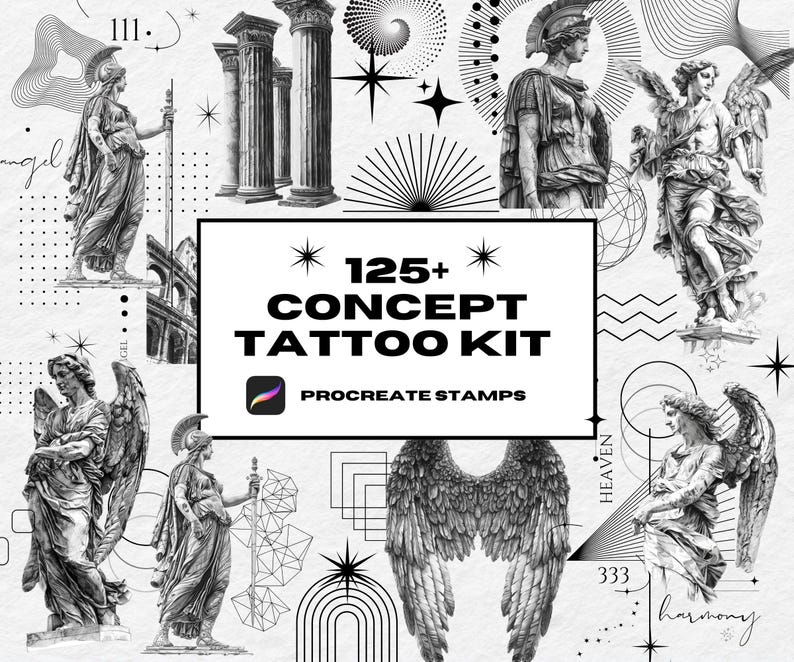 Concept Tattoo Kit Procreate Stamps, Procreate Brushes, Micro Realism ...