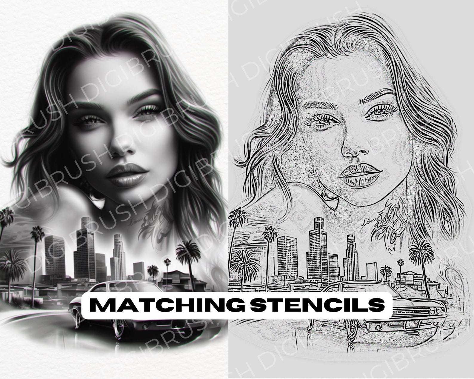 Chicano Tattoo Procreate Stamps: Gangsta Tattoo Design (digital ...