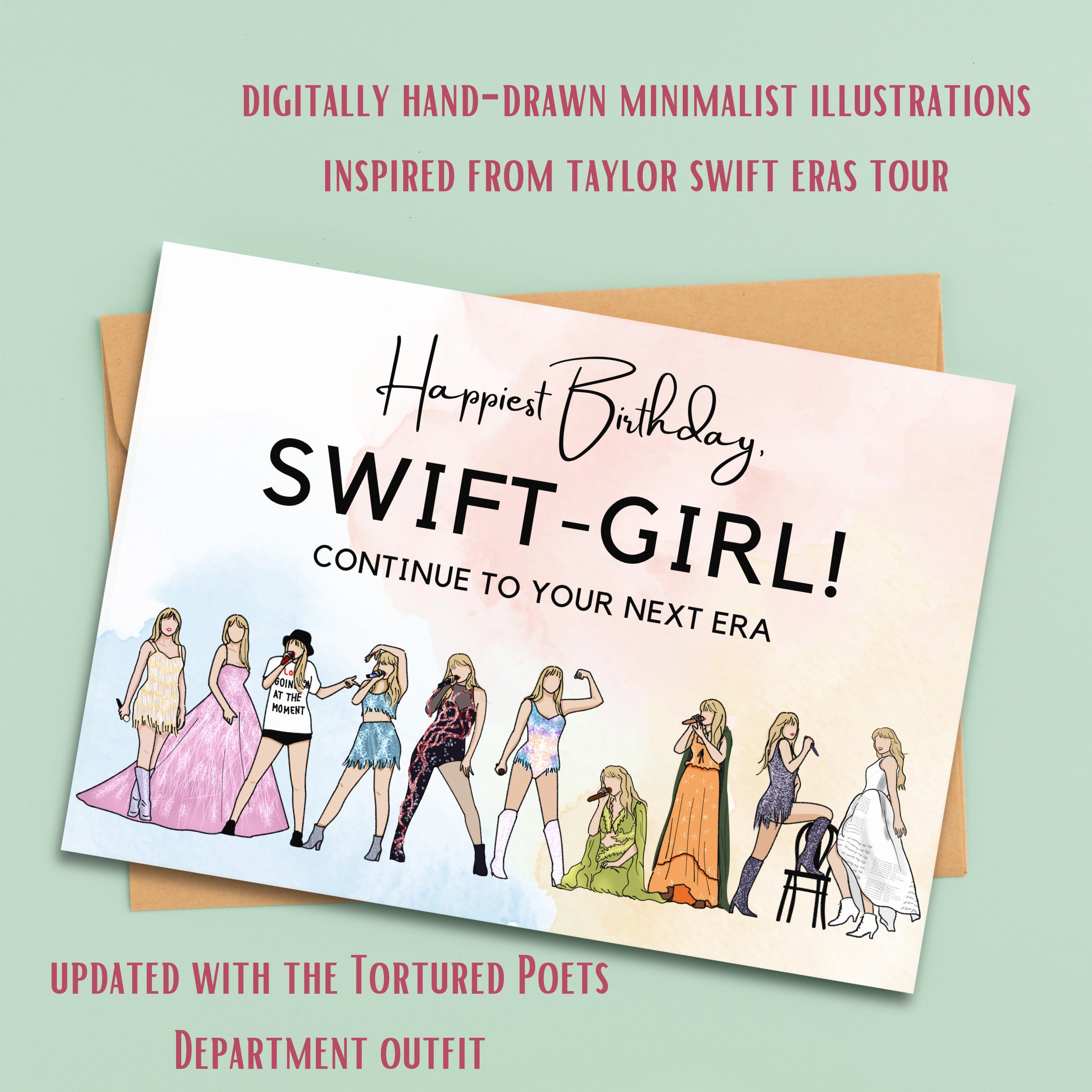 Taylor Swift Birthday Card Printable Taylor Swift Eras Happy Birthday ...