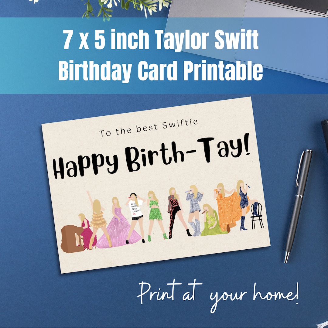Taylor Swift Birthday Card Printable Gift for Swiftie Taylor Swift Eras ...