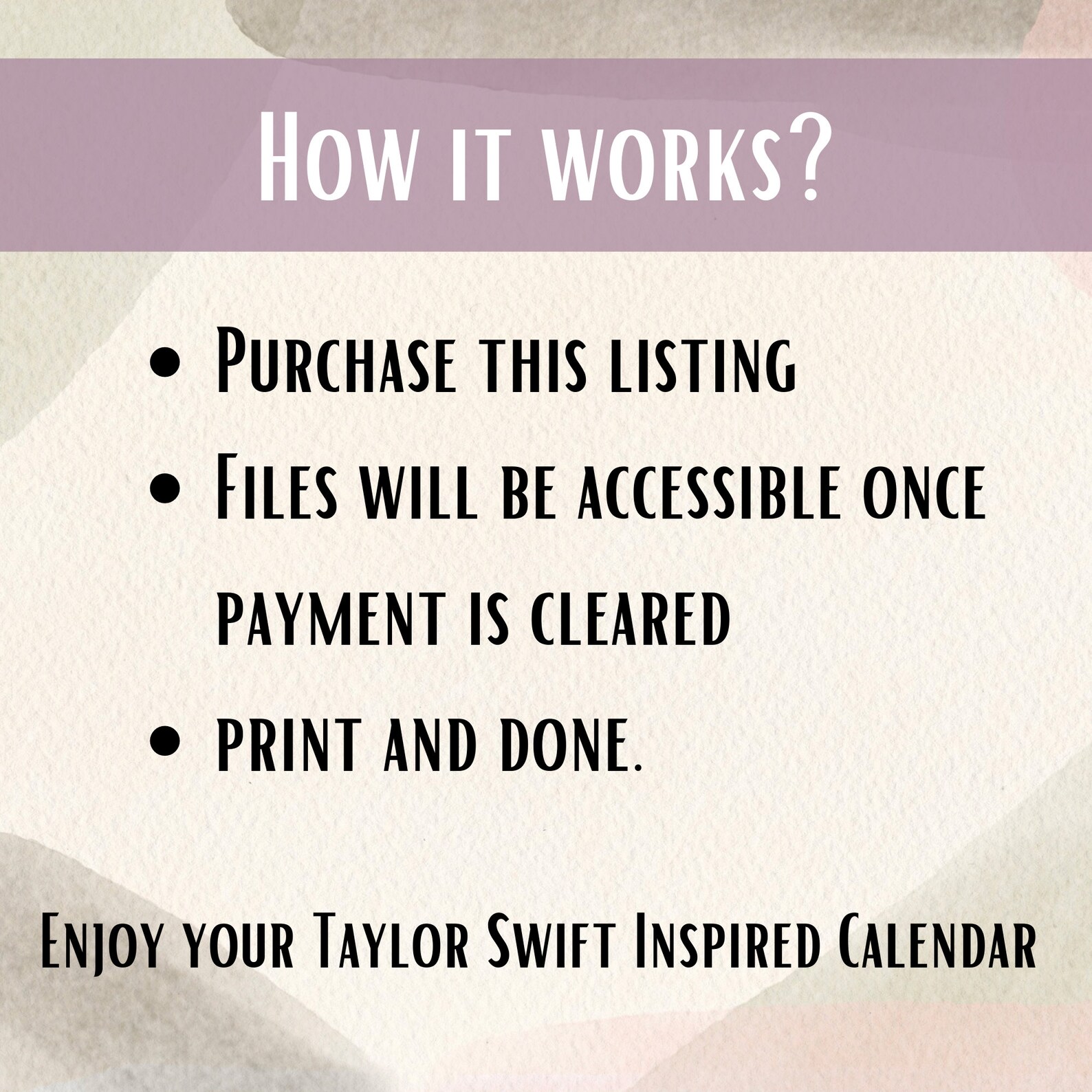 Taylor Swift Calendar Printable Taylor Swift Monthly Calendar 2024 ...