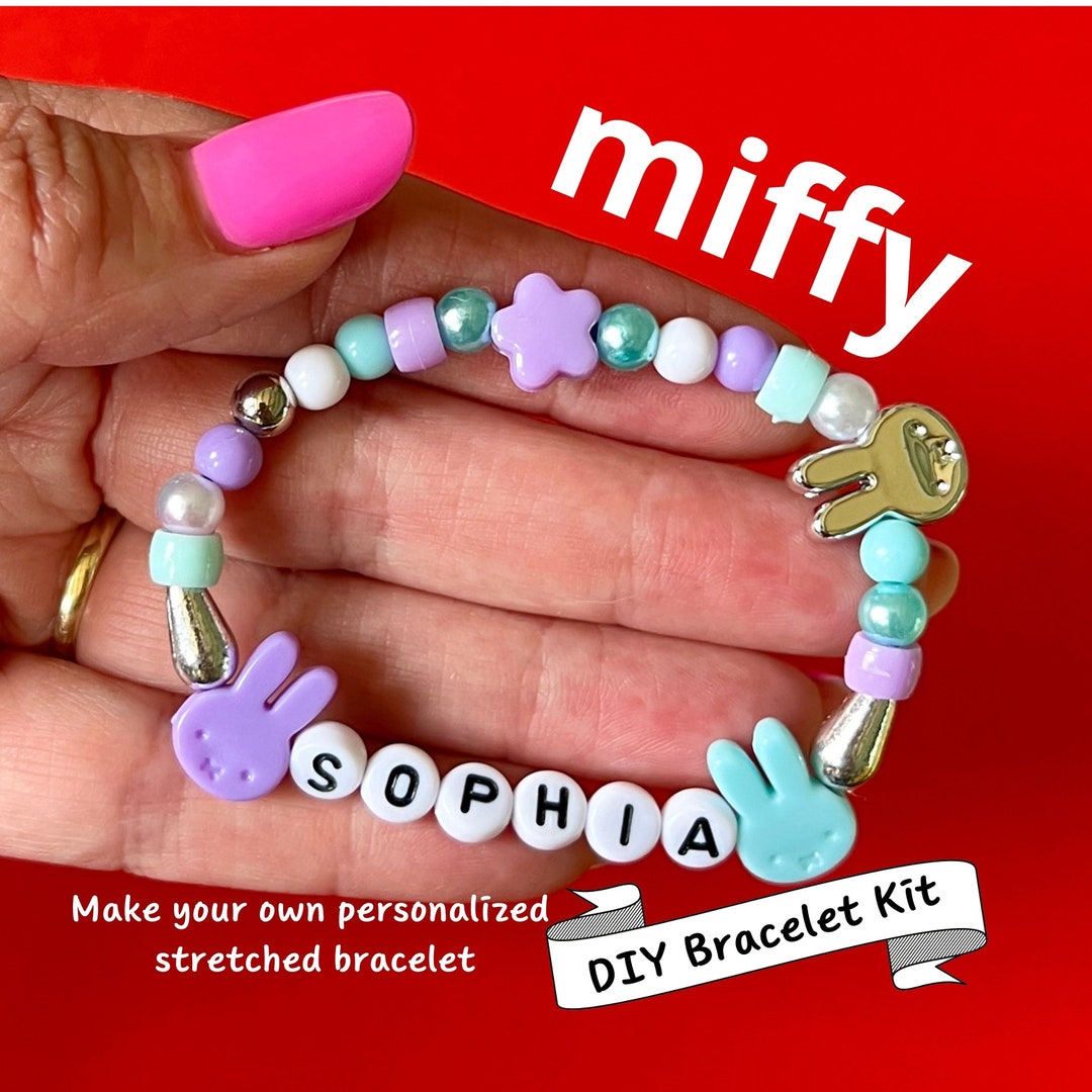 Miffy Jewelry Stocking Filler - Personalized Beaded Bracelet - Name ...