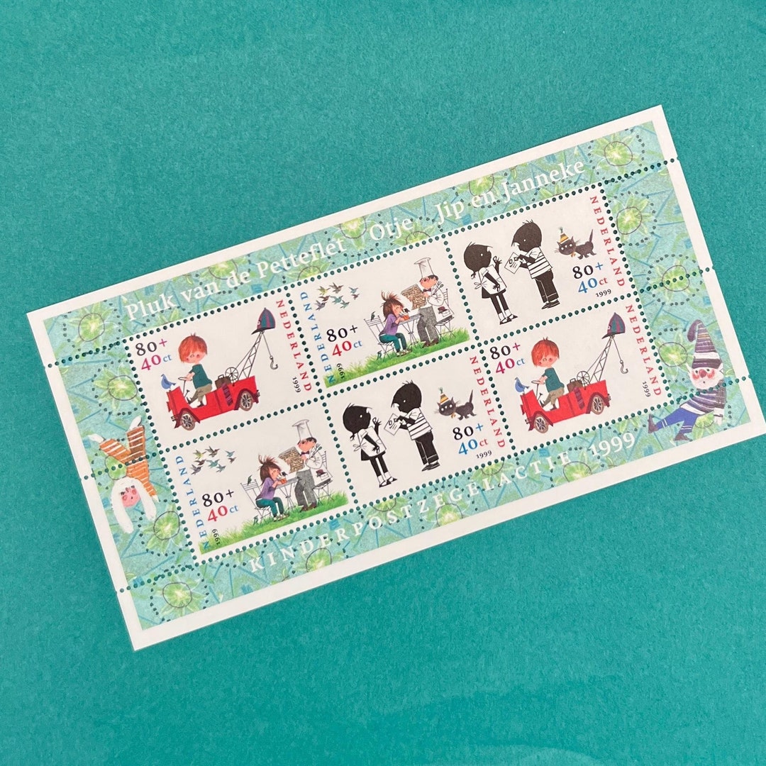 Dutch Postal Stamp Set 1999 - Authentic Dutch Stamps - Cartoon Stamps ...