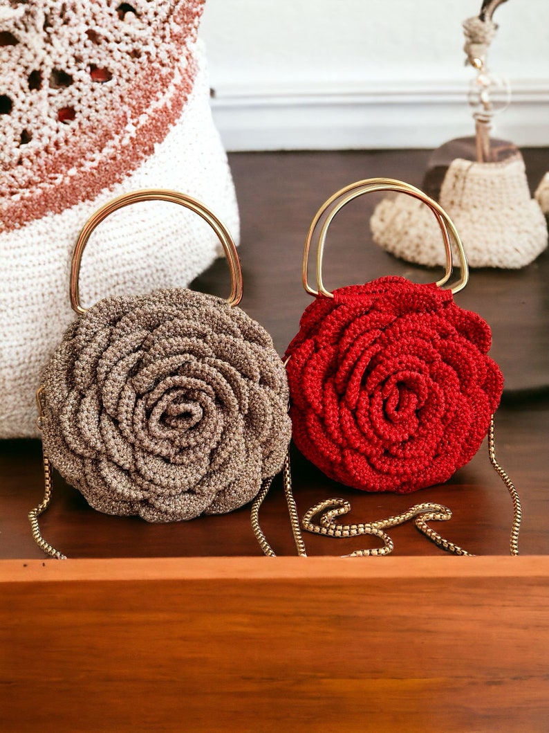 Gift Girlfriend Rose Bag,crochet Evening Bag,handmade Luxury Bag - Etsy