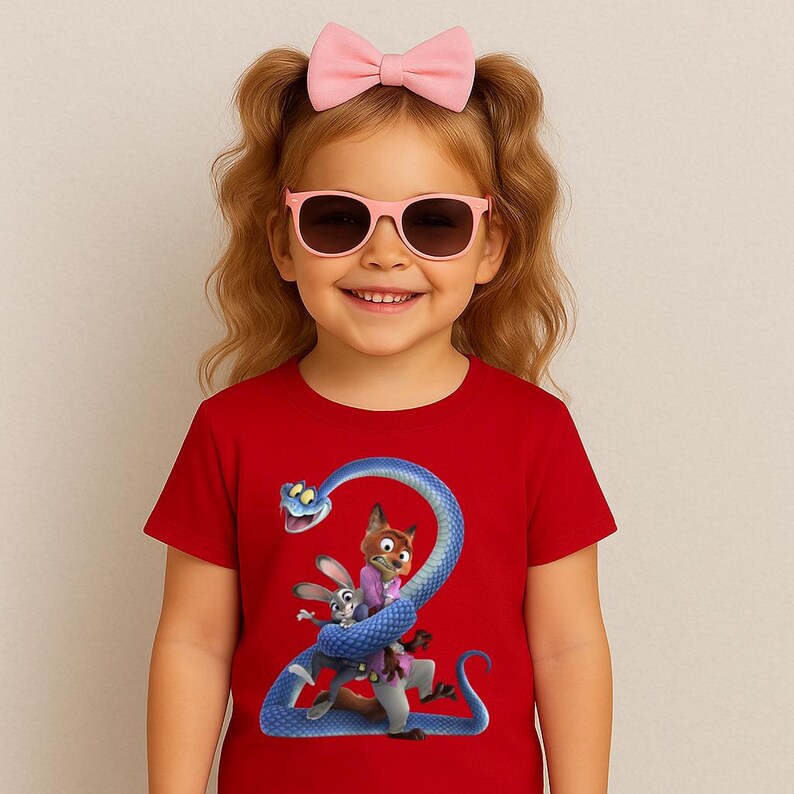 Zootopia 2 Kids Shirt, Fox Bunny Cartoon Tee, Toddler Birthday T-shirt ...