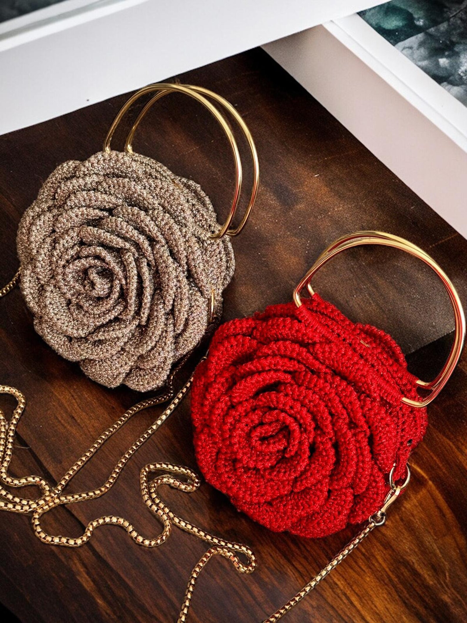Gift Girlfriend Rose Bag,crochet Evening Bag,handmade Luxury Bag - Etsy