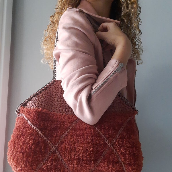 Bohemian Granny Square Bag, Crochet Hobo Bag, Crochet Handmade Boho ...