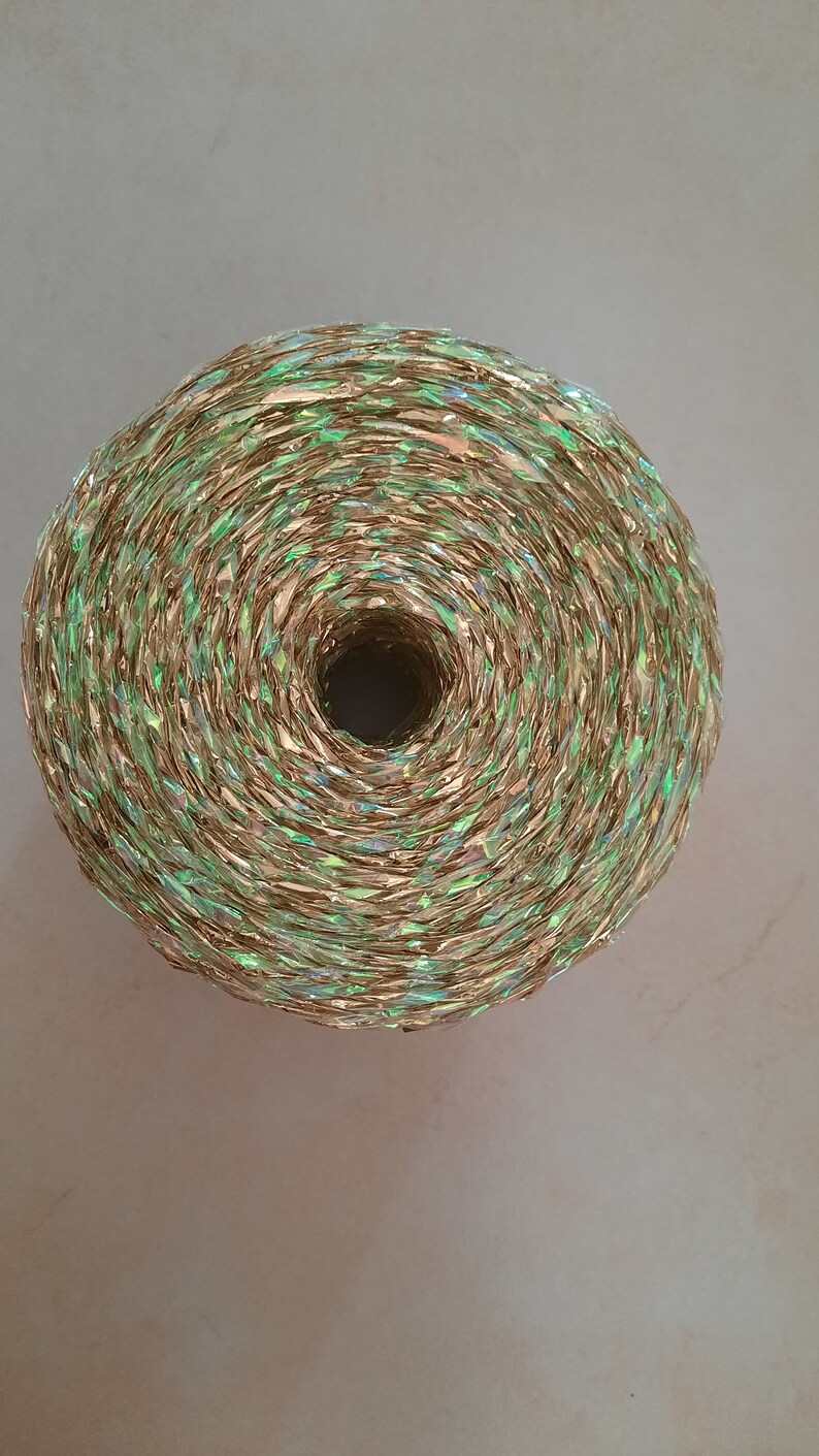 Glitter Gold, Multicolor Mesh Bag, Crochet Metallic Paper Yarn Tote Bag ...