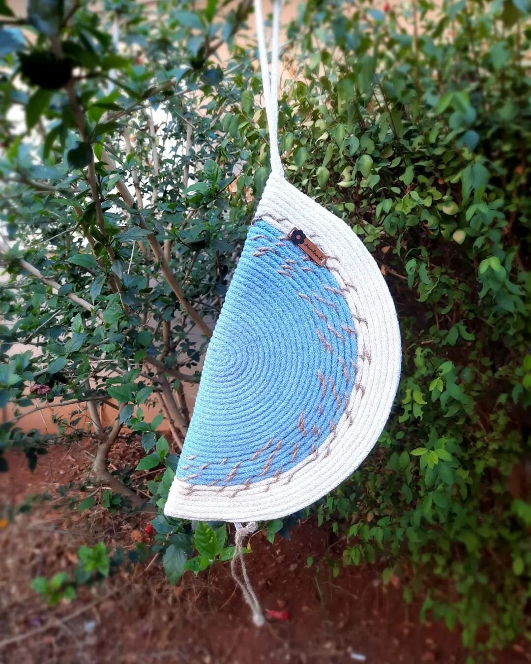 Rope String Blue Handbag, Rope Clutch Bag, Handmade Bohemian Shoulder ...