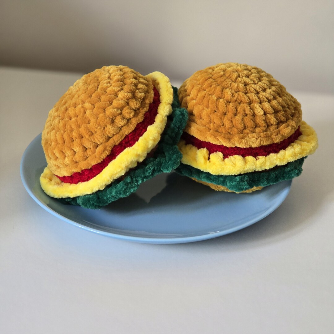 Crochet Cheeseburger I Hamburger I Soft and Squishy Amigurumi I the ...