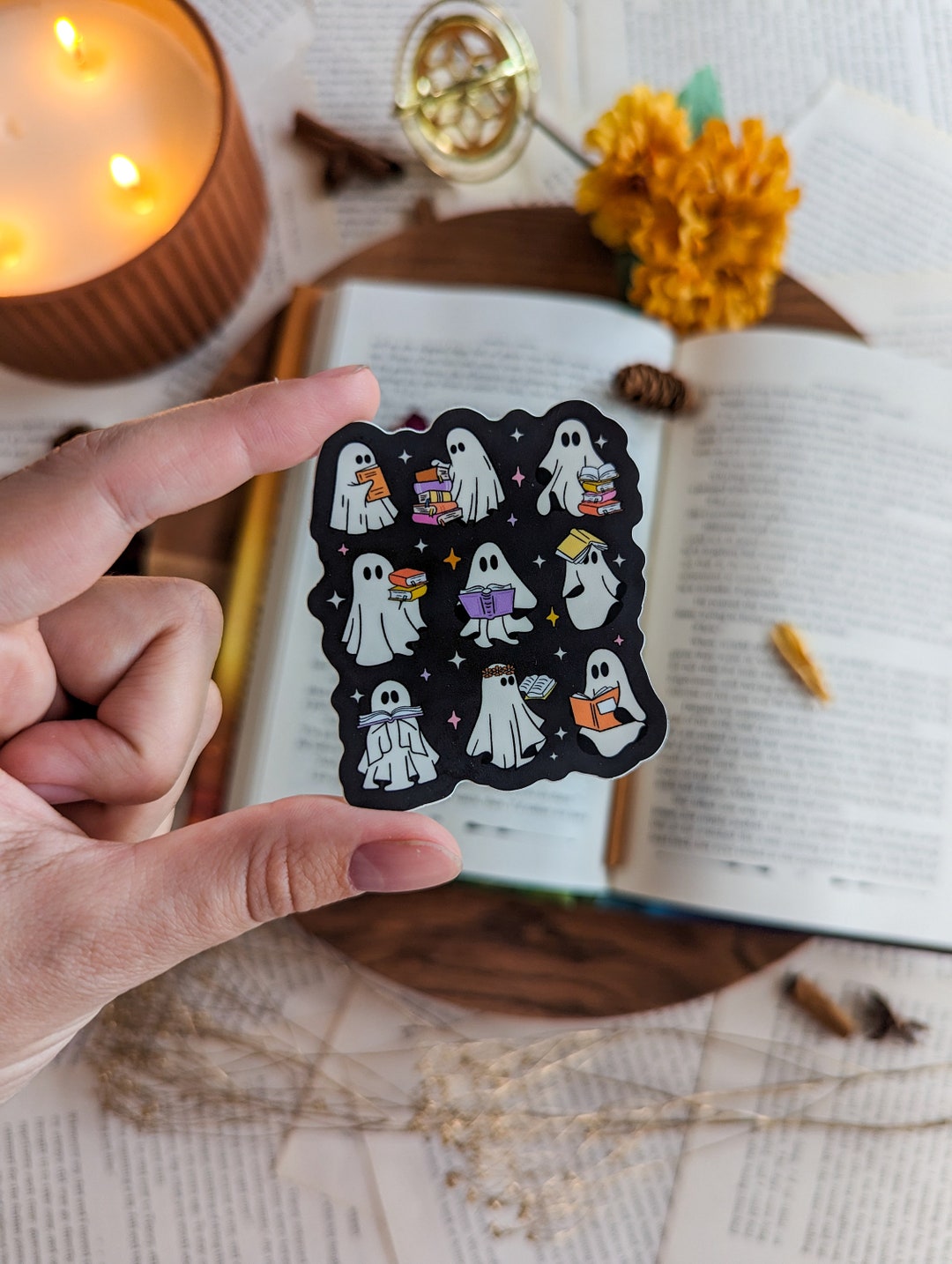 Bookish Ghosts Waterproof Sticker | Bookish Gift | Kindle Sticker ...