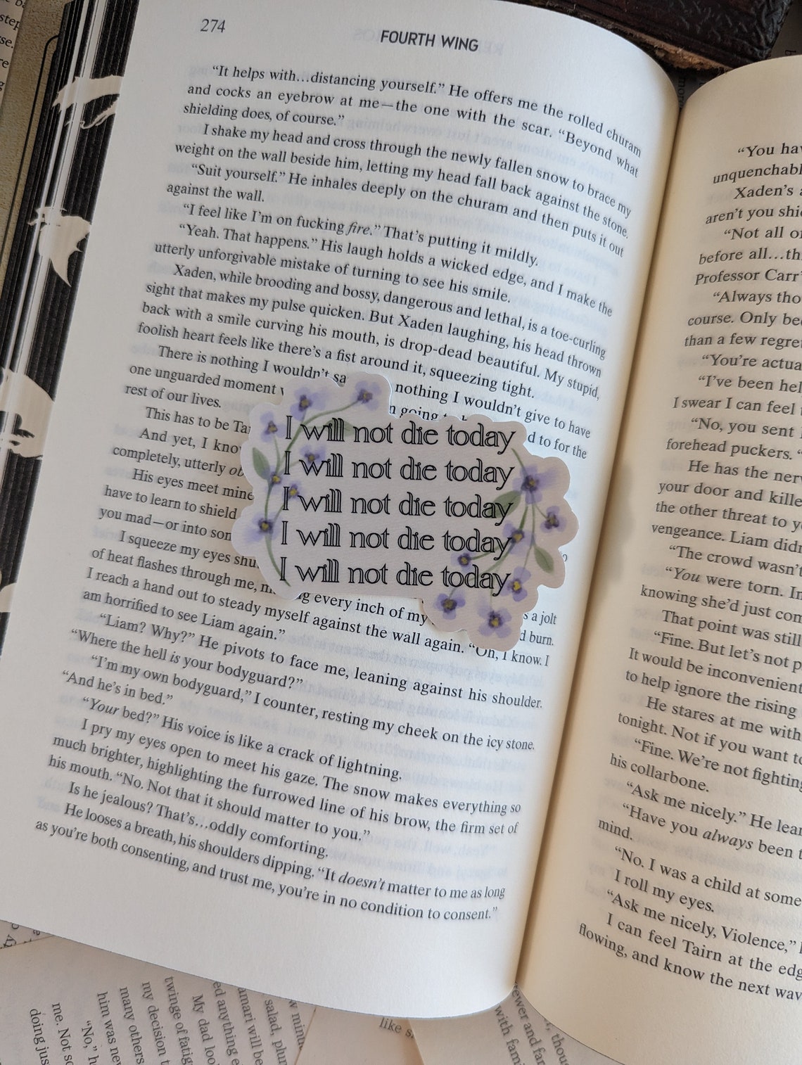 Fourth Wing Sticker I Will Not Die Today Violets - Etsy