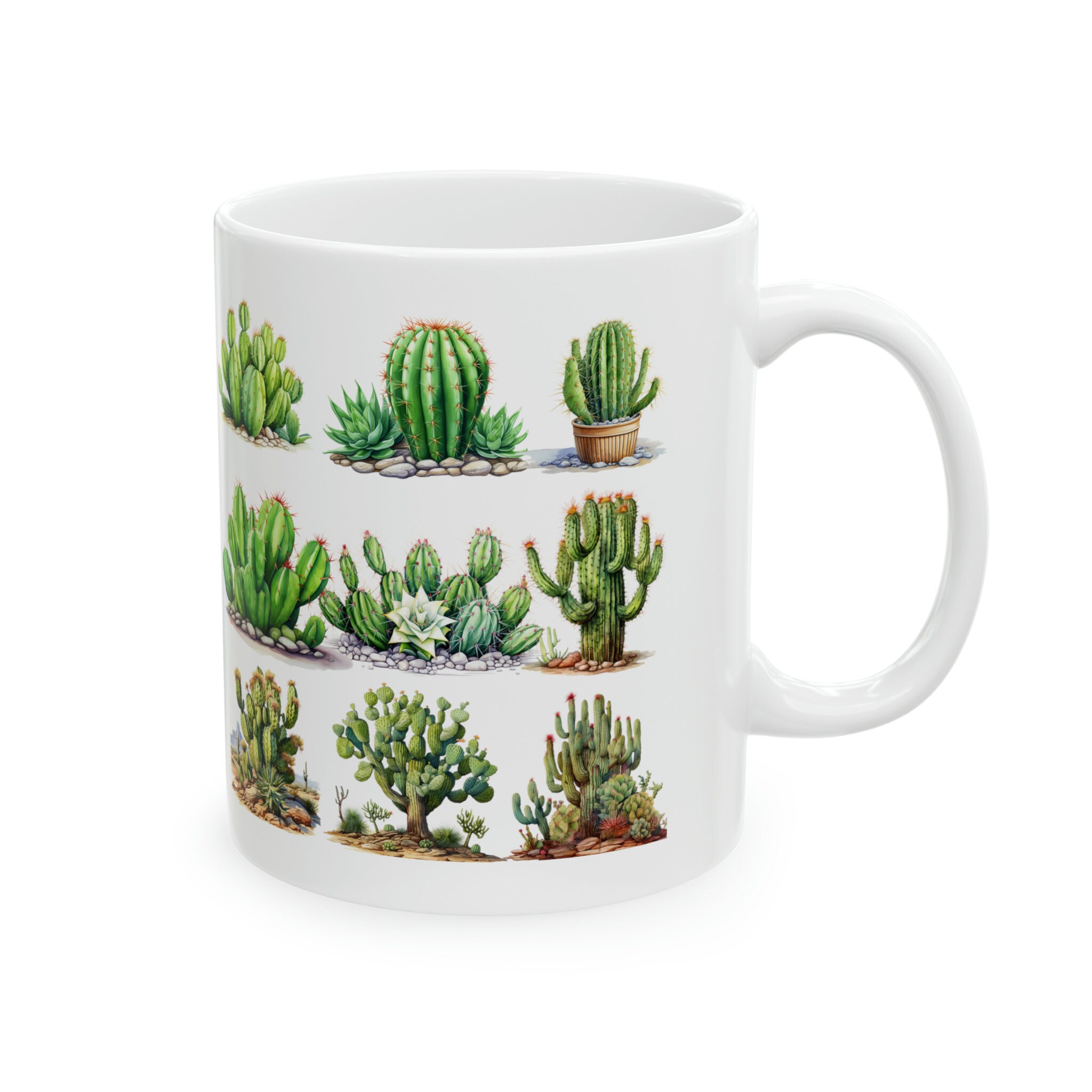 Cactus Mug 11oz Ceramic Mug Cactus Plant Lover Mug Minimalist Cactus ...