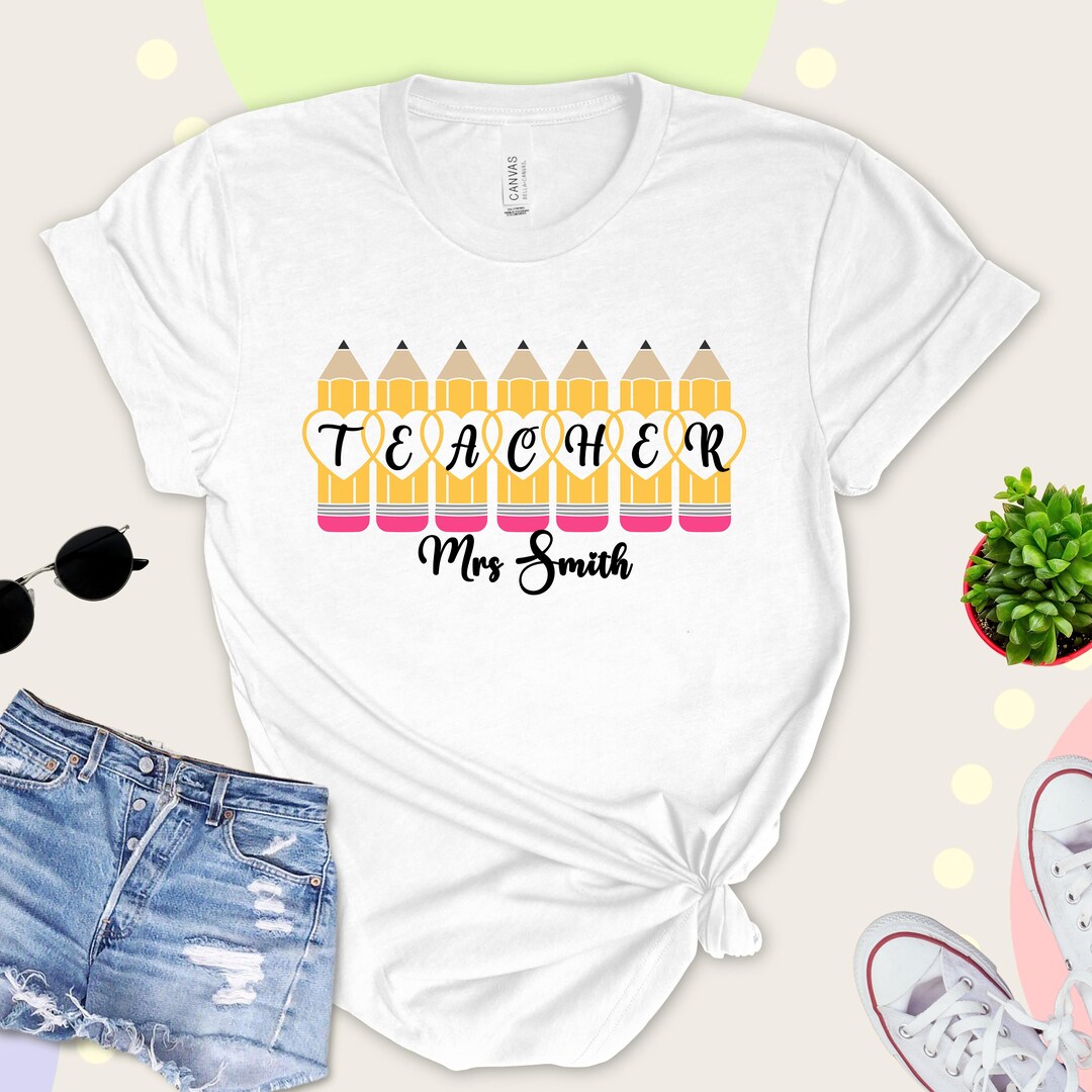 Custom Name Teacher Shirt Personalized Teacher Name Shirt Custom ...