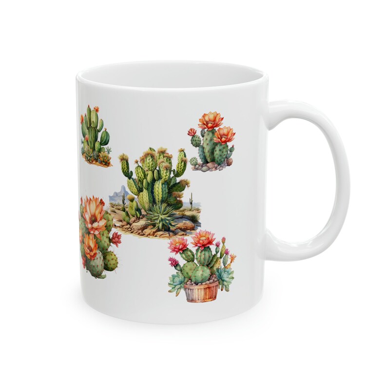 Cactus Mug Minimalist Cactus Art Cactus Plant Desert Plant Gift Cute ...