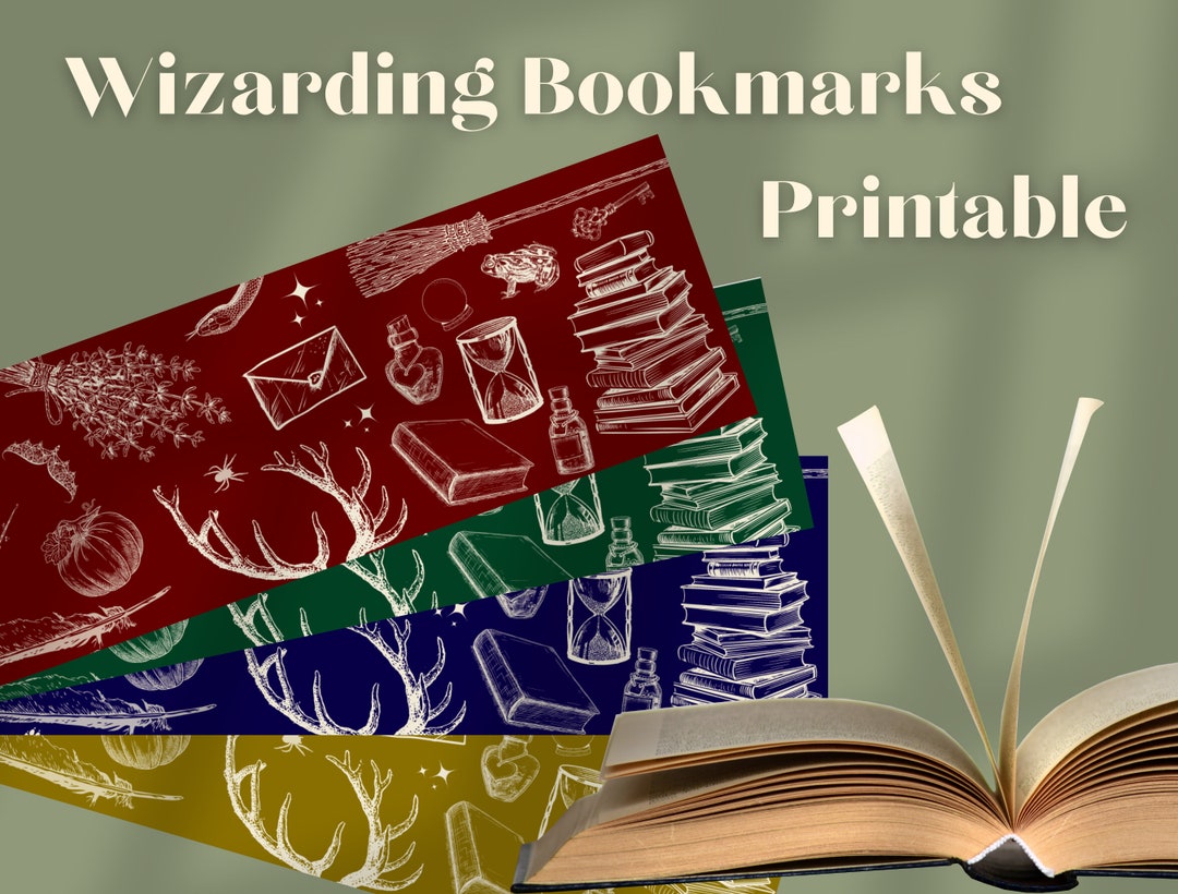 Wizarding School Houses Bookmarks - HP Bookmarks - Printable - Instant ...