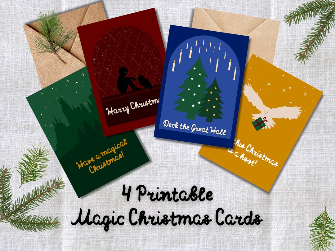 Magical Wizarding Christmas Cards Digital Download - Etsy