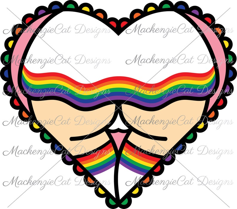 Rainbow Short Skirt Pink Heart Butt Panties Thigh High - Etsy