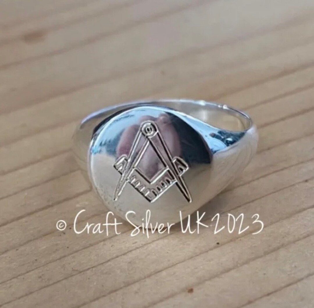 Masonic Sterling Silver Signet Ring in Various Sizes - Etsy