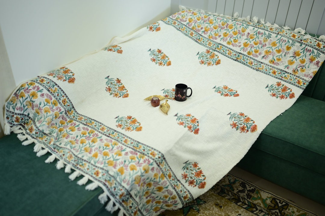 Yellow Floral Sofa Throw, Sofa Throw for Living Room - Etsy