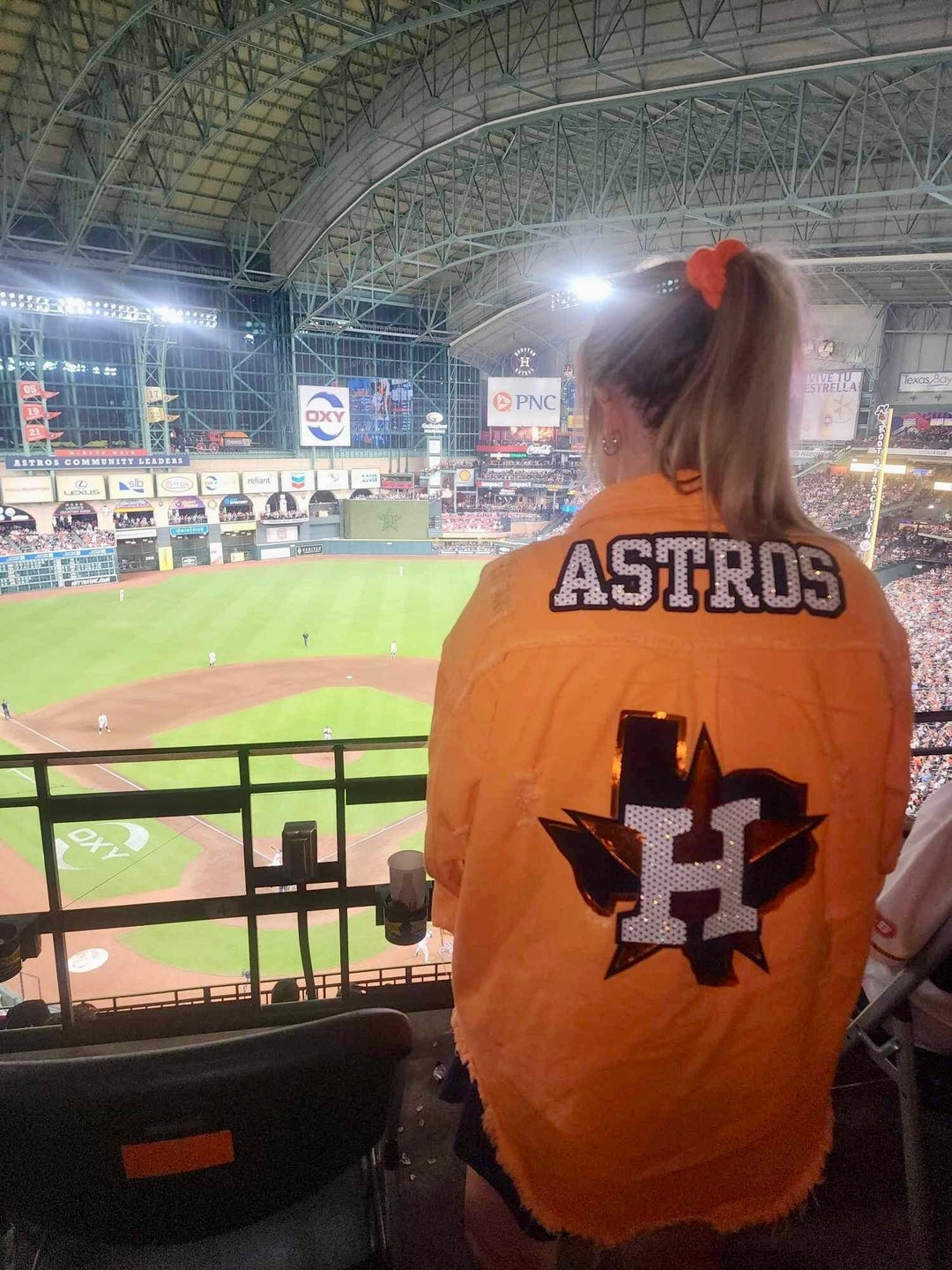 Custom Houston Astros Oversized Jacket, Team Name Jean Jacket, Custom ...