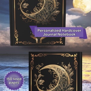 Crescent Moon Book Magic Moon Journal Notebook Personal Gratitude ...