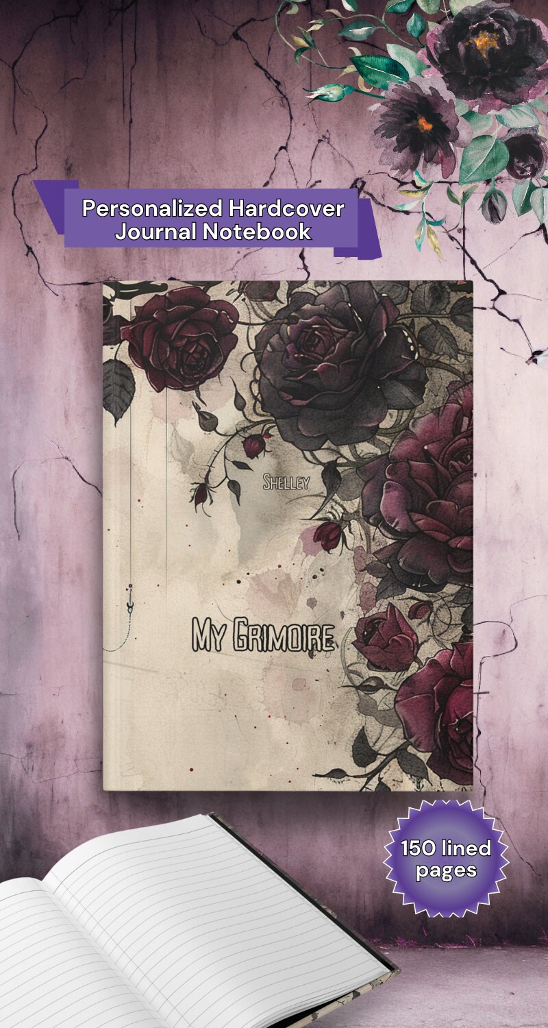 Witch Grimoire Witchcraft Journal Hardcover Notebook Spellbook Witch ...