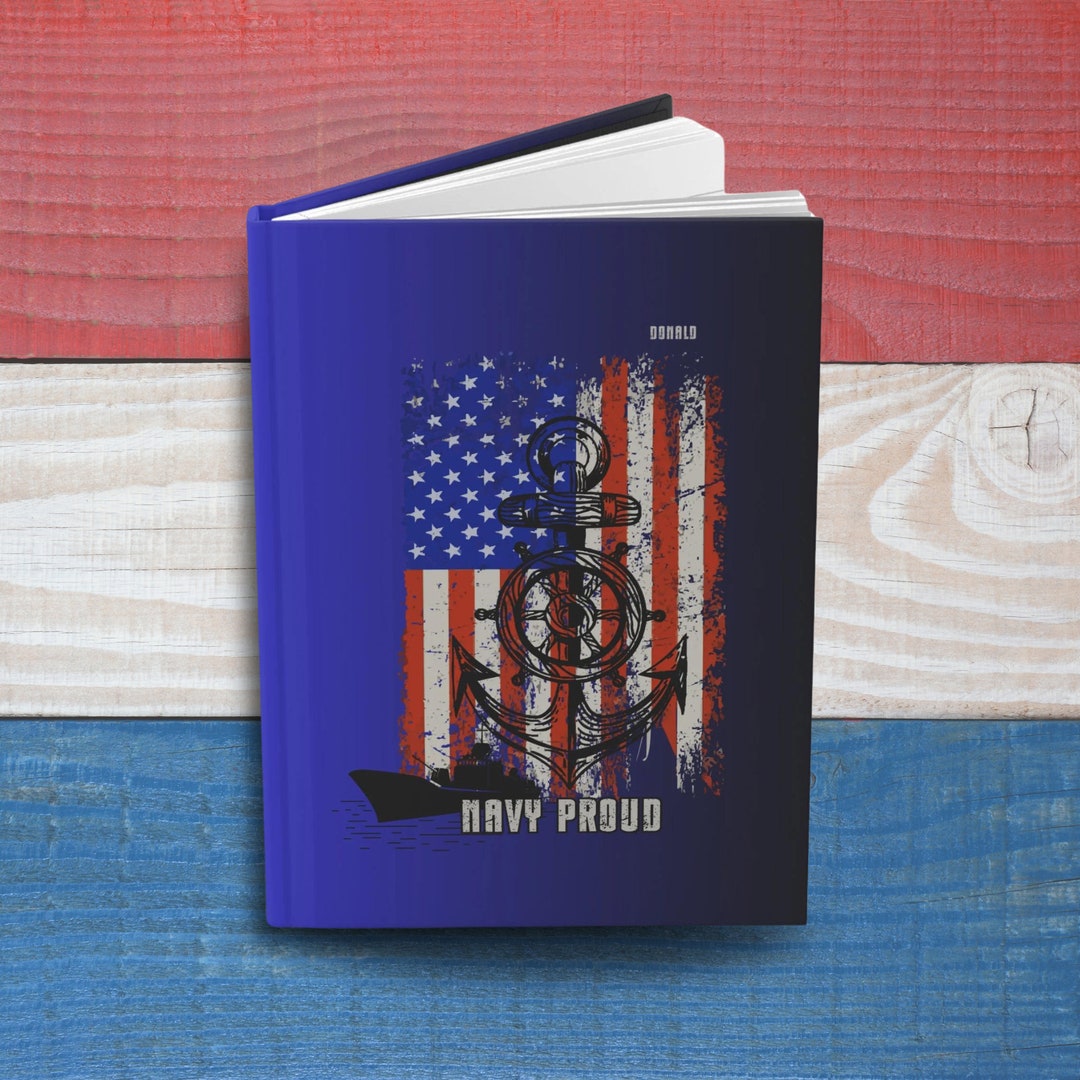 Proud Navy US Navy Gifts American Flag Gift for Military Journal ...