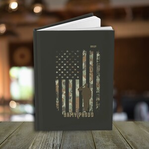 Proud Army US Army Gifts American Flag Gift for Military Journal ...