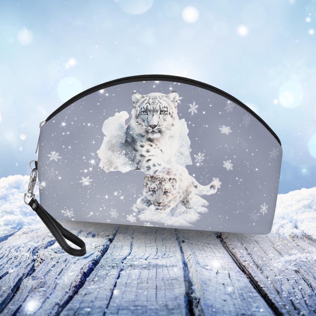 Snow Leopard Bag Organizer Pouch Makeup Bag Purse Pouch With Zipper ...