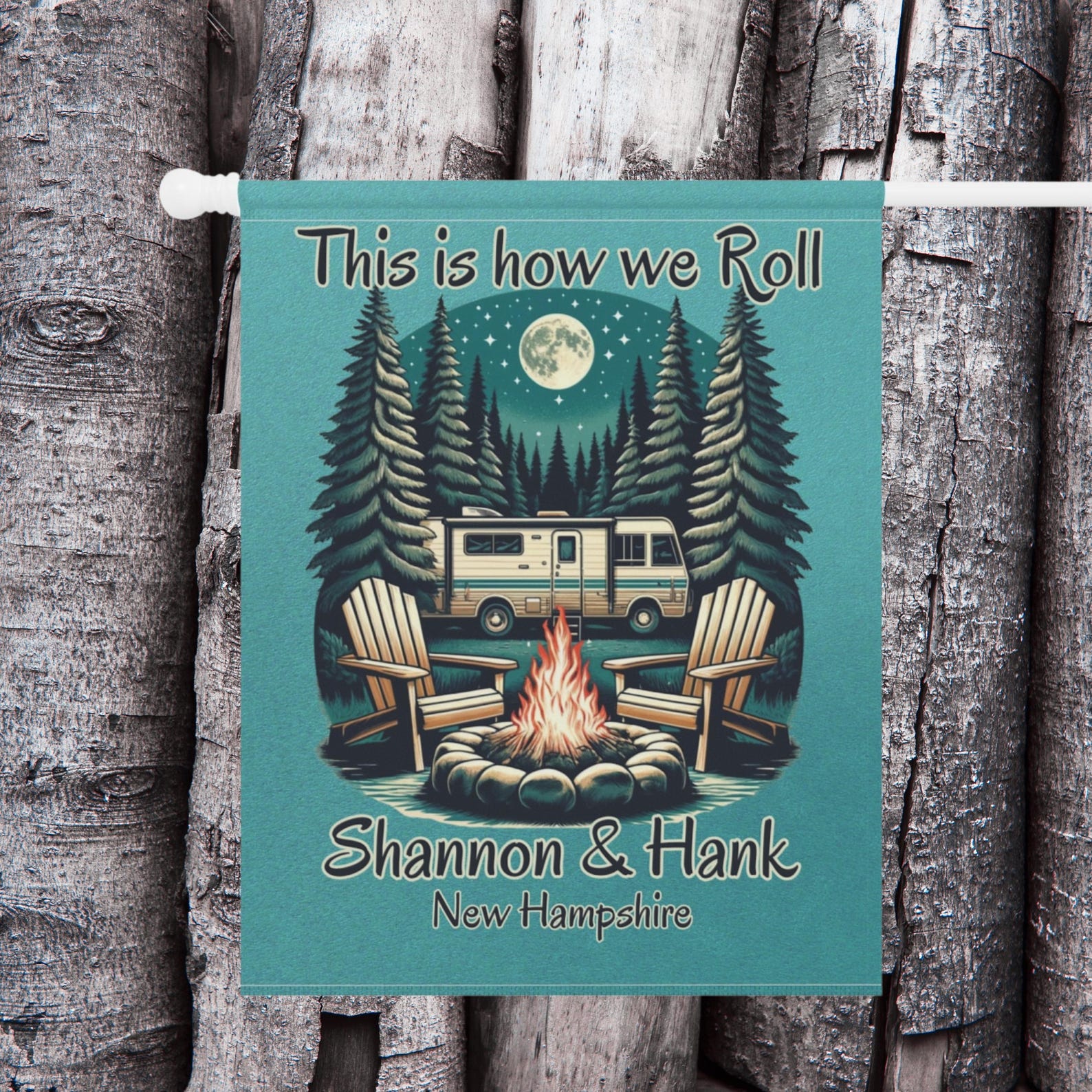 Custom Camping Flag Personalized RV Sign Family Camping Sign Camper ...