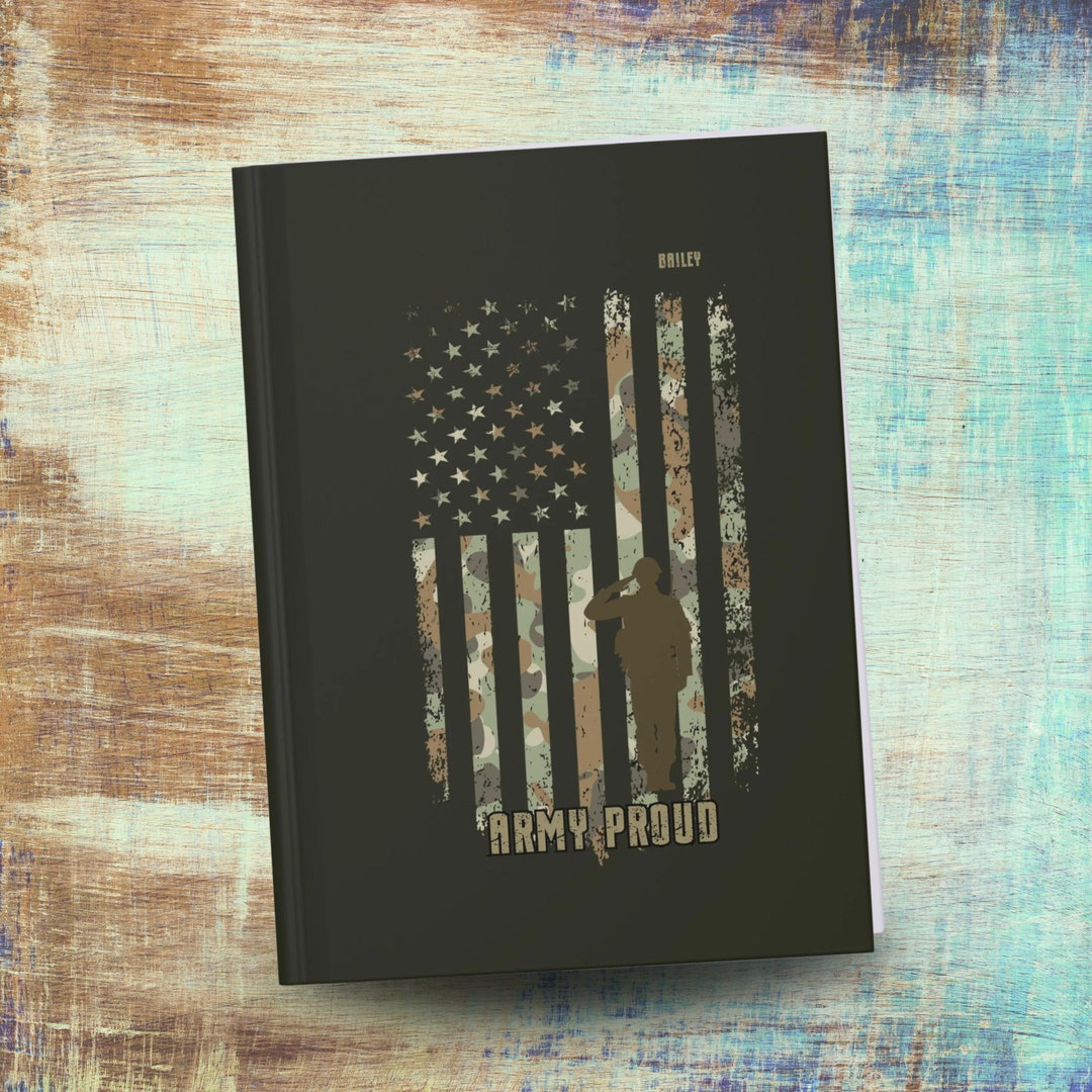 Proud Army US Army Gifts American Flag Gift for Military Journal ...