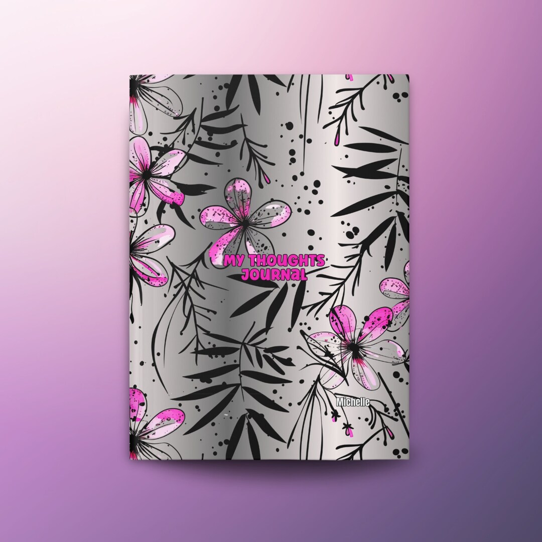 Art Deco Floral Journal Notebook Pink Notebook Hardcover Journal Diary ...