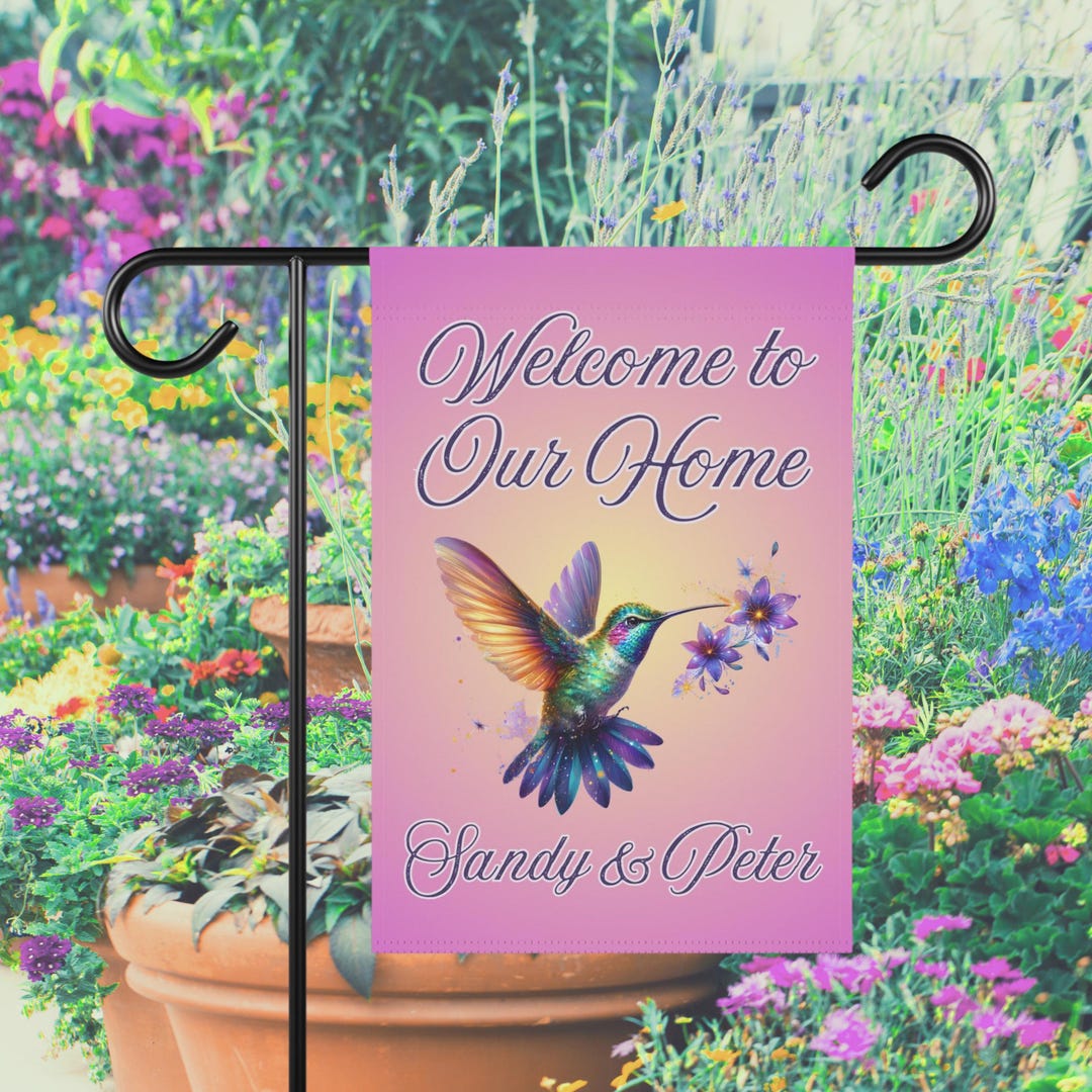Hummingbird Sign for Door Welcome Flag Garden Sign Custom Hummingbird ...