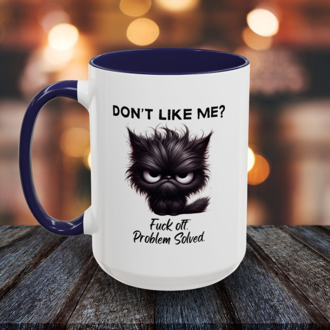 Grumpy Cat Mug Cat Lovers Mug Funny Black Cat Mom Mug for Cat Lover Cat ...
