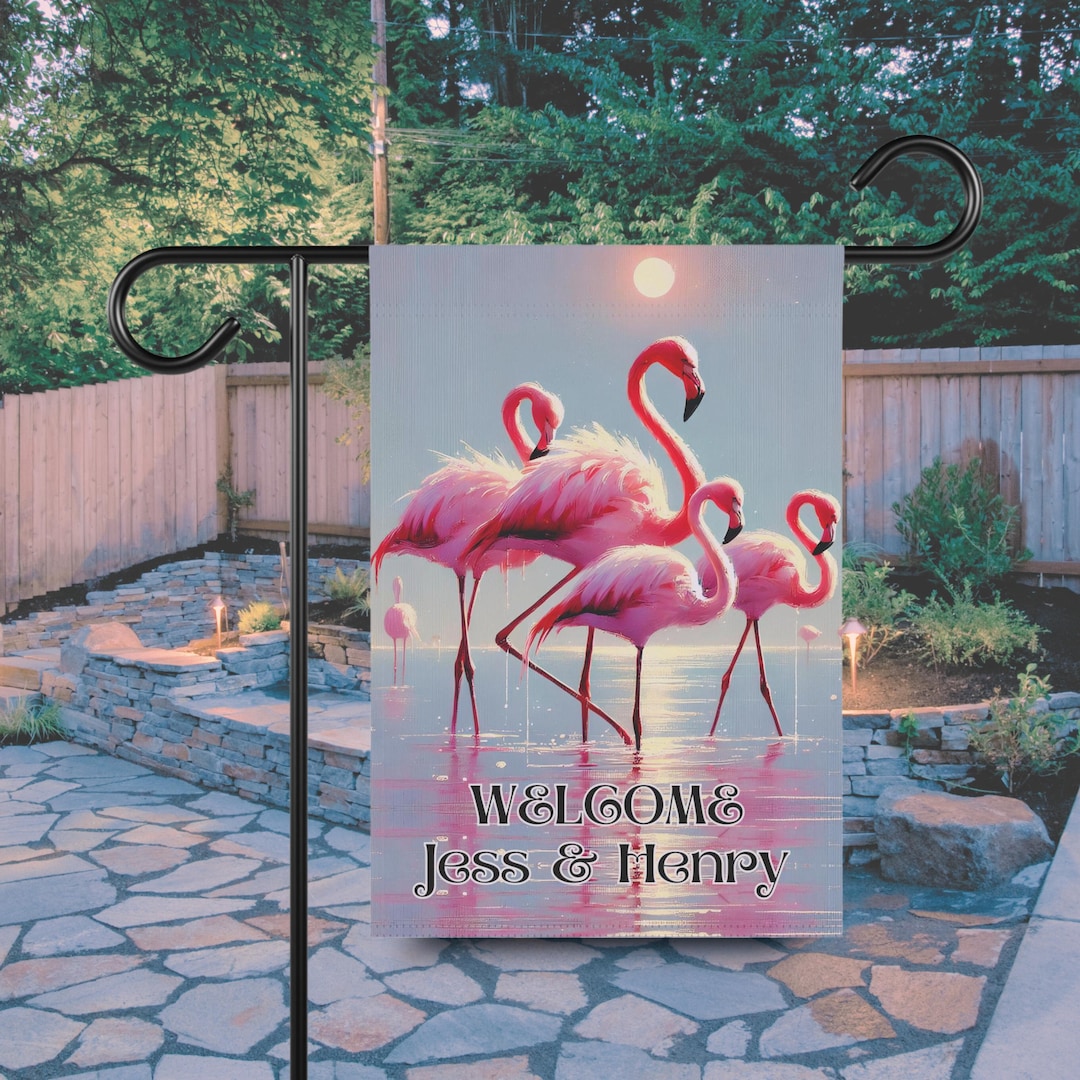 Custom Welcome Sign Banner Pink Flamingo Personalized Gift for Her ...