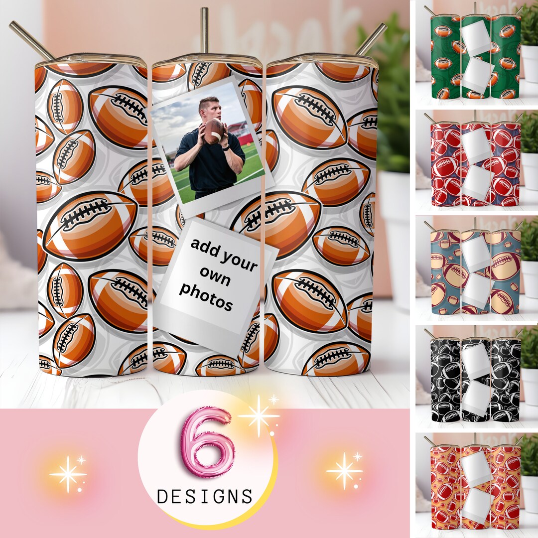 Football Picture Frame Tumbler Wrap: 20oz Skinny Sublimation (digital ...