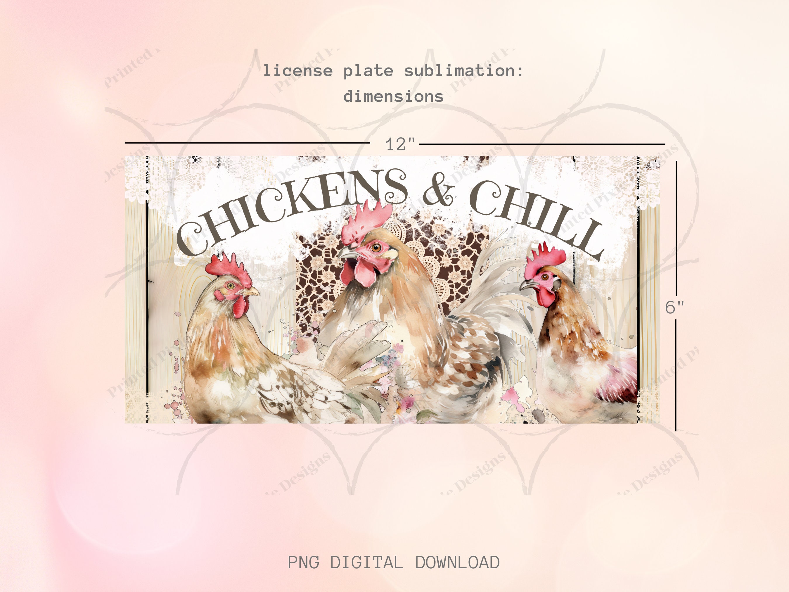 Chicken License Plate Png Bundle Chicken Sublimation License - Etsy