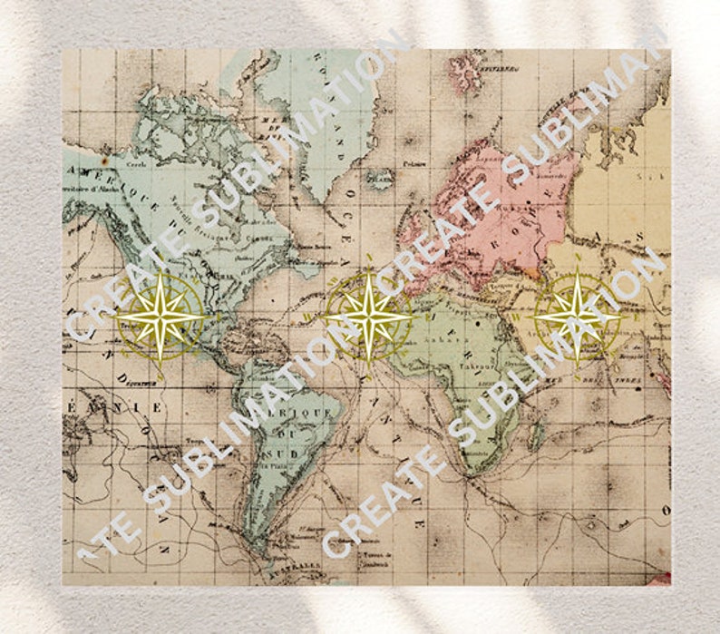 World Map Gift Tumbler Sublimation Designs PNG File Digital Download 20 ...