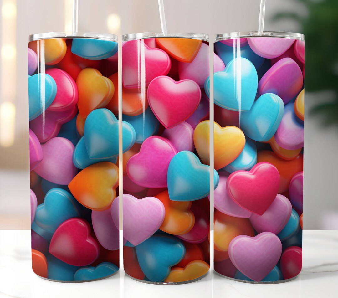 Gobelet à sublimation coeurs colorés : PNG pour la Saint-Valentin ...
