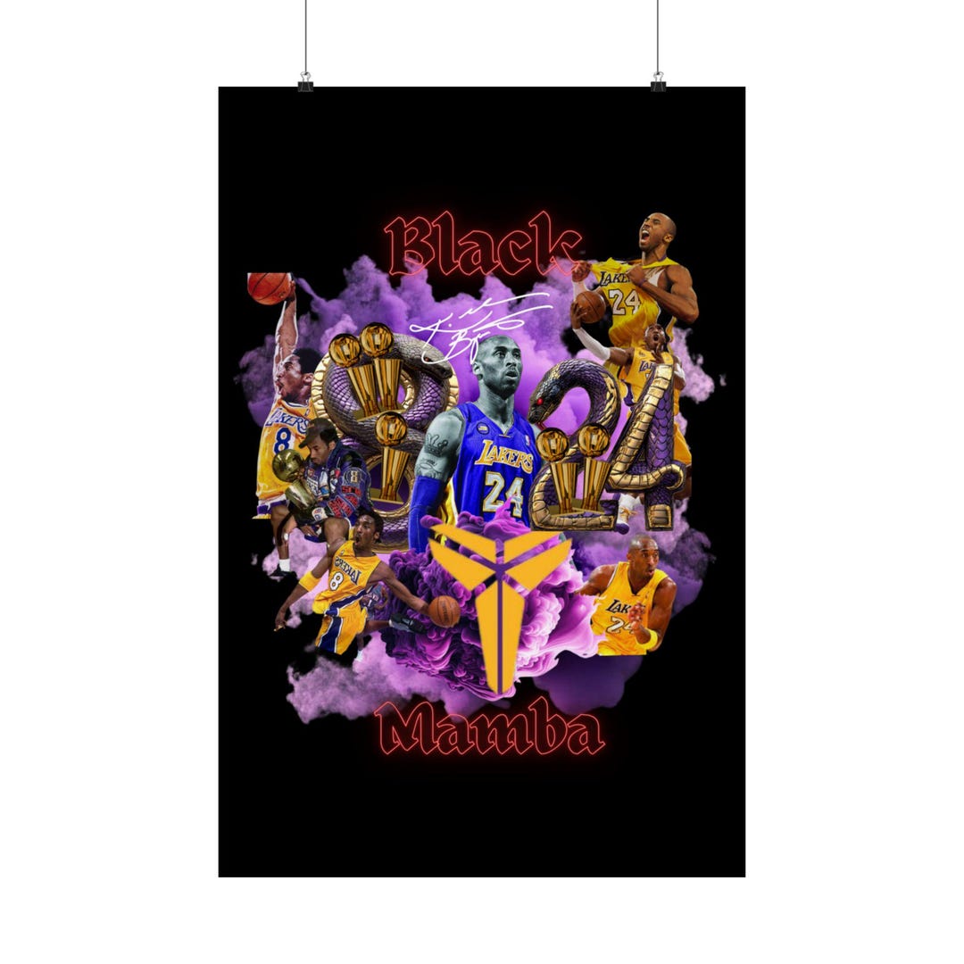 Kobe Black Mamba Autograph Poster, Matte Vertical Wall Art for NBA Fans ...