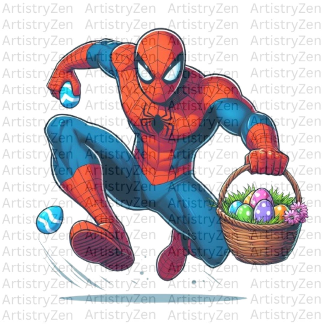 Happy Easter Day Png, Spider Hero Png, Spider Easter Png, Retro Easter ...