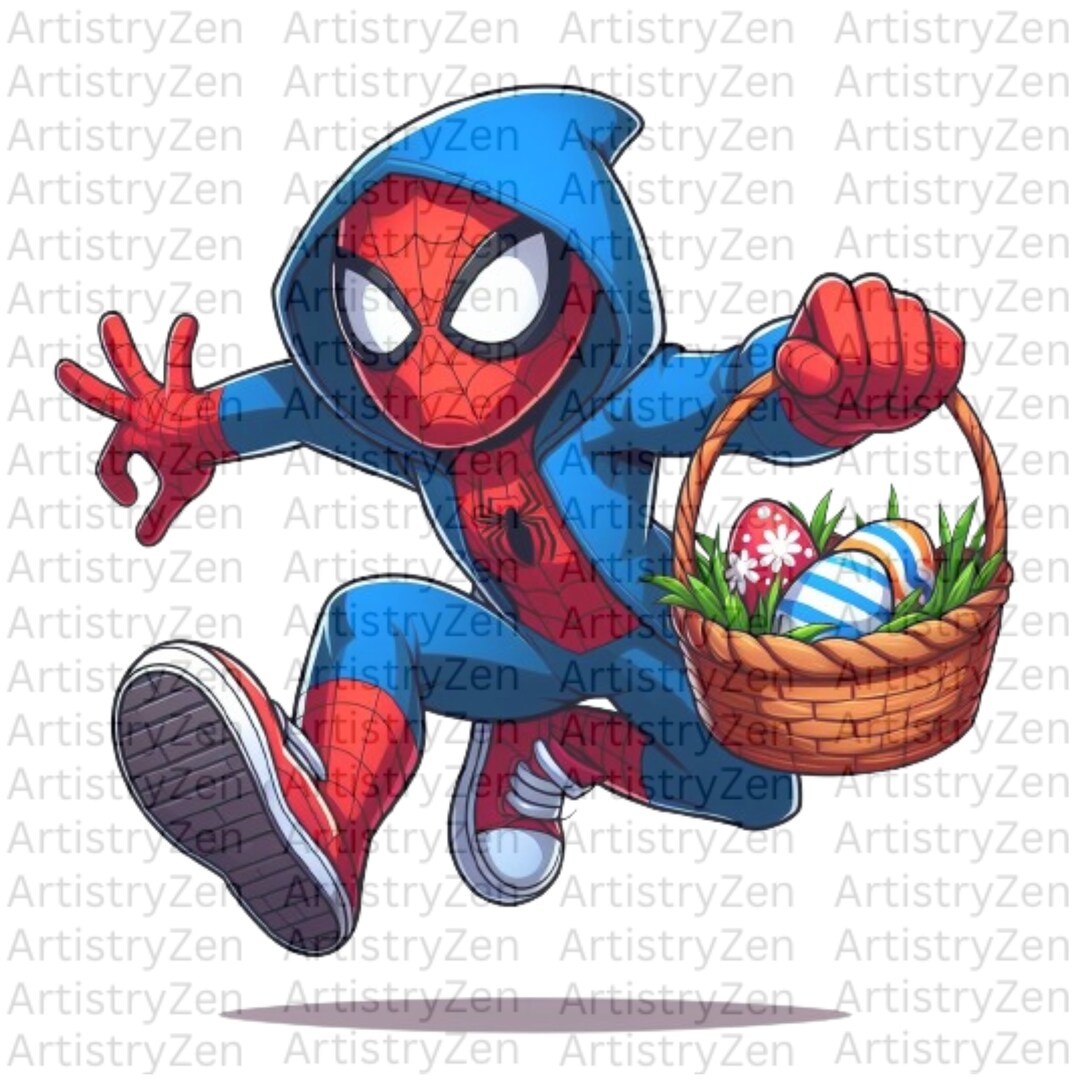 Happy Easter Day Png, Spider Hero Png, Spider Easter Png, Retro Easter ...
